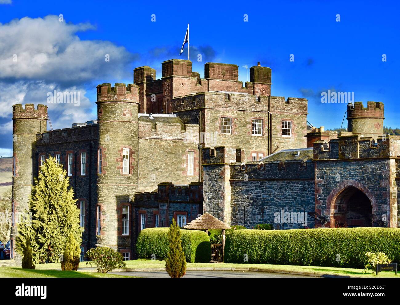 Stobo Castle in the sun Stock Photo - Alamy