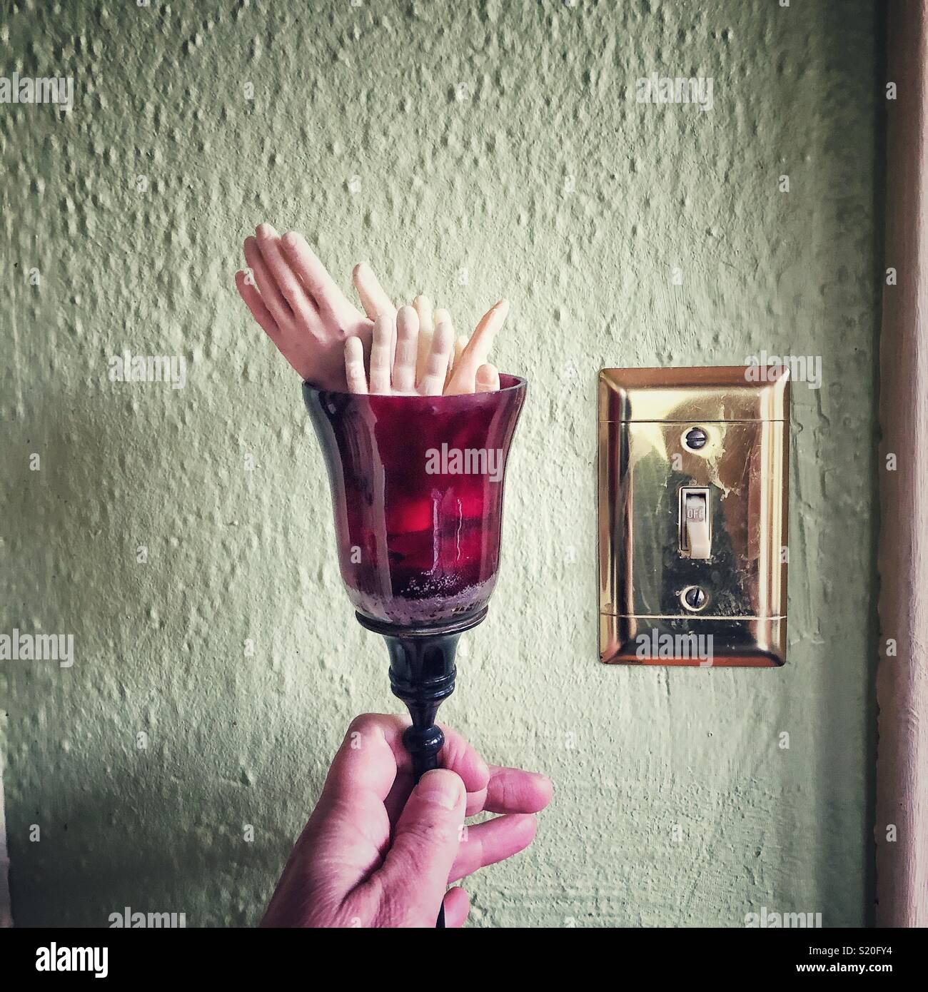 Electrical switch hand smartphone stock photos and images - Alamy