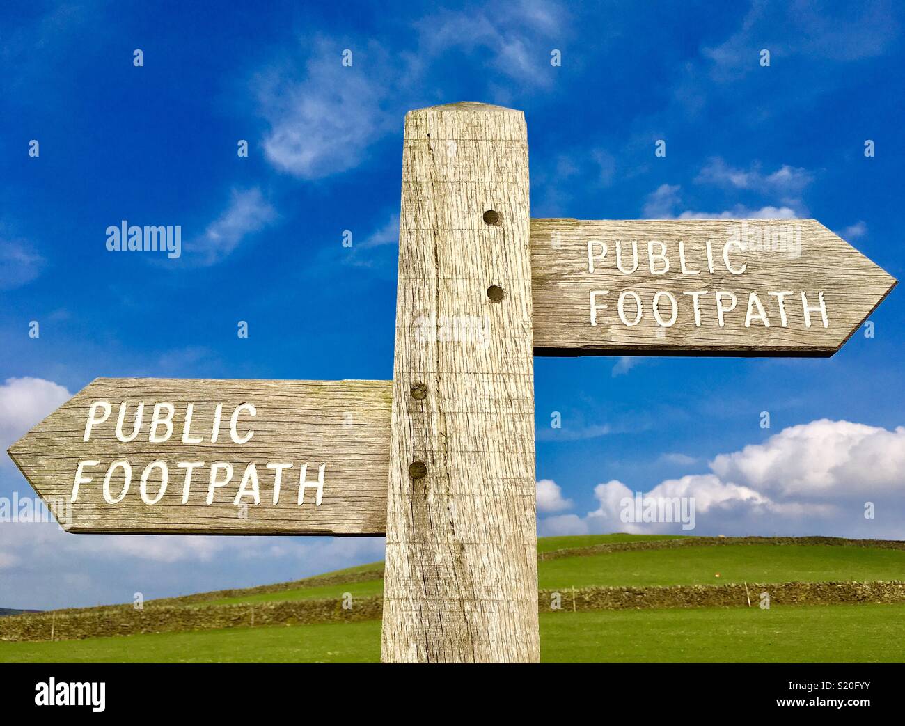 Public footpath signs Stock Photo - Alamy