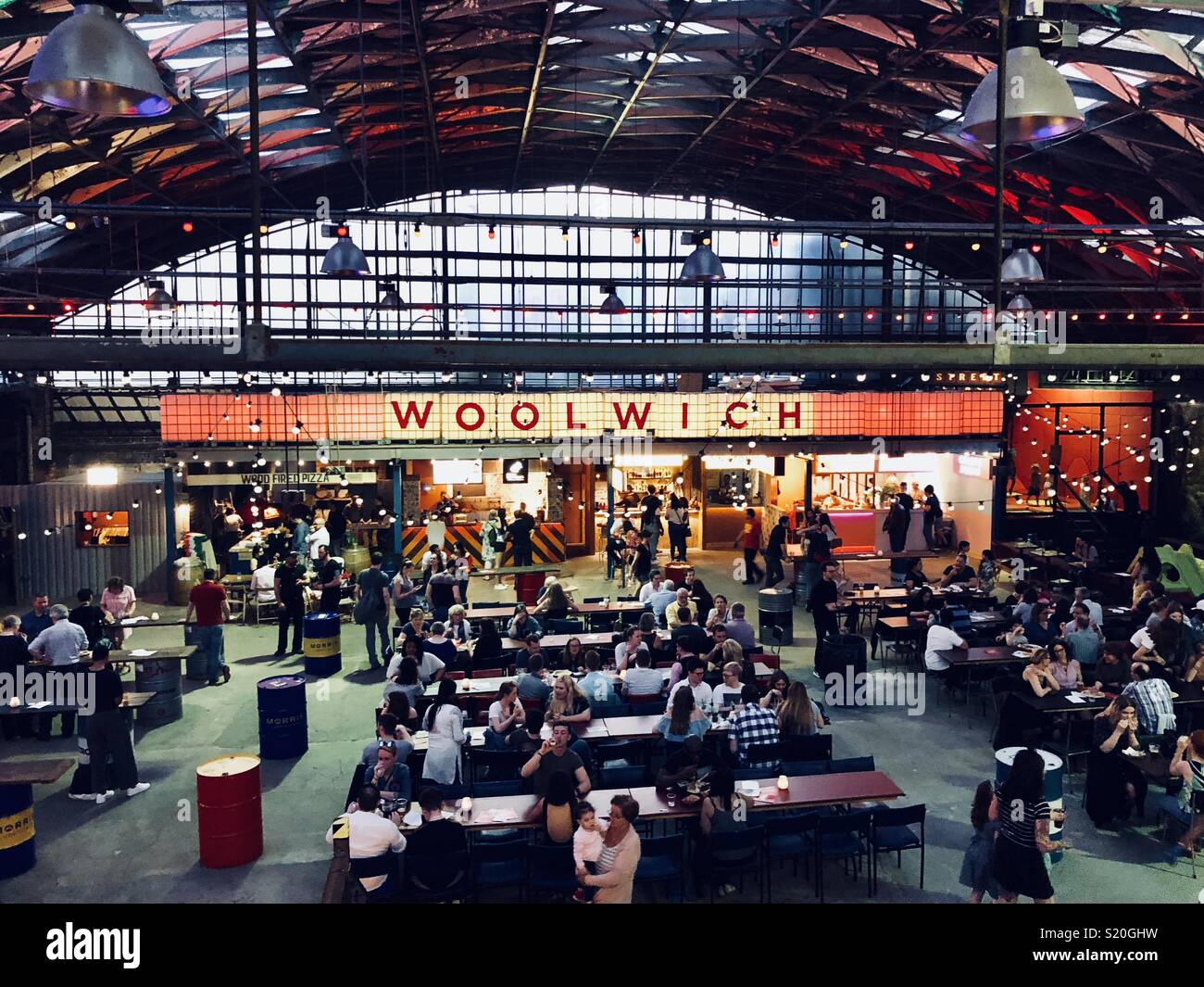 Woolwich food market on a Friday night Stock Photo - Alamy