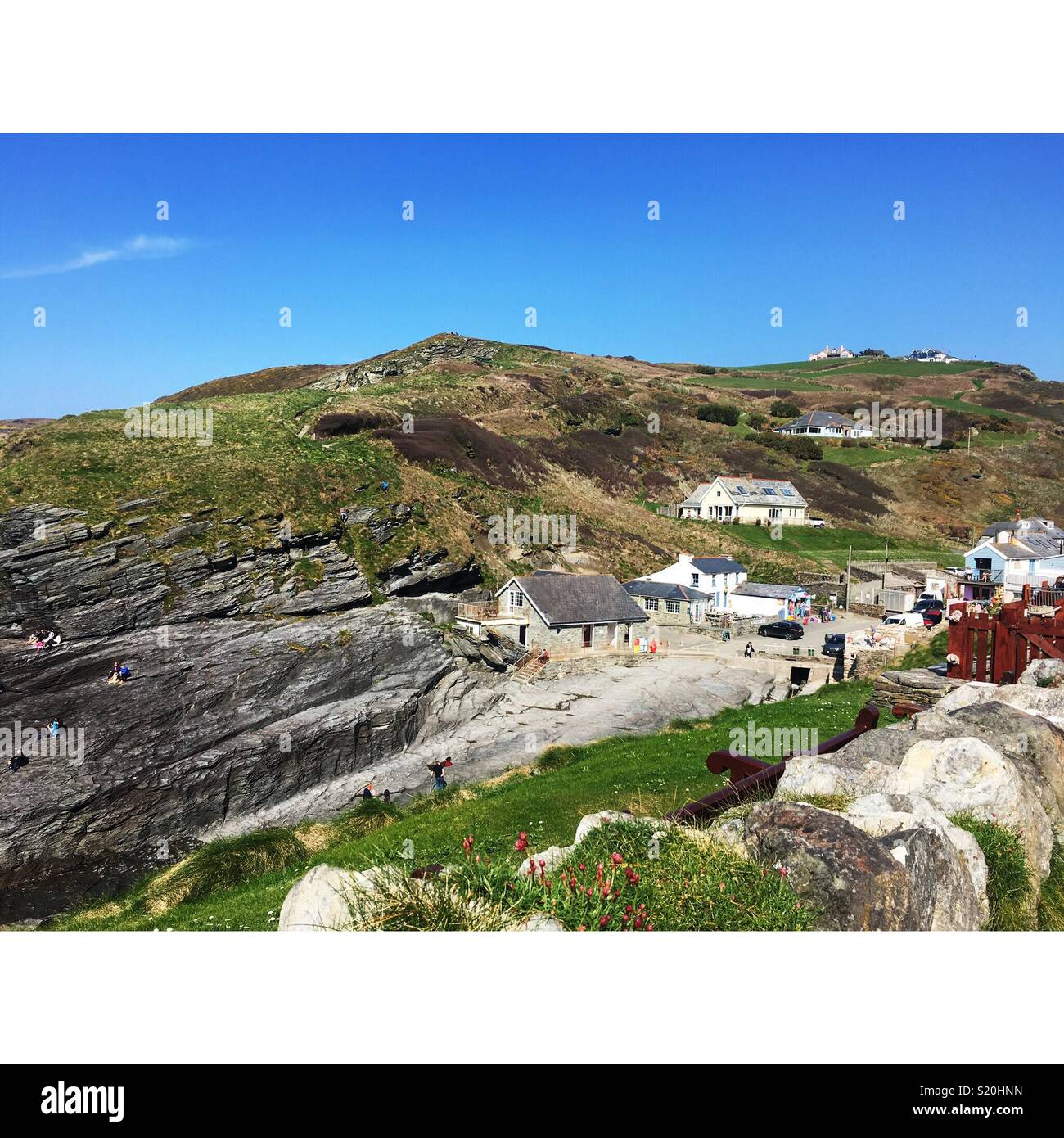 Beautiful Trebarwith Strand, drinking Cornish lager with this view ...