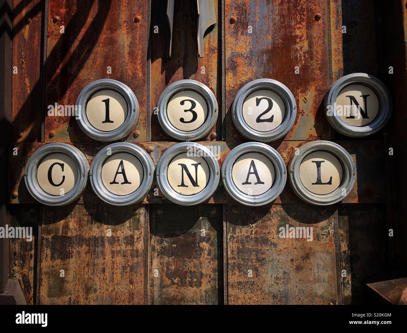 123 N canal words in round typewriter style street number in Fremont ...