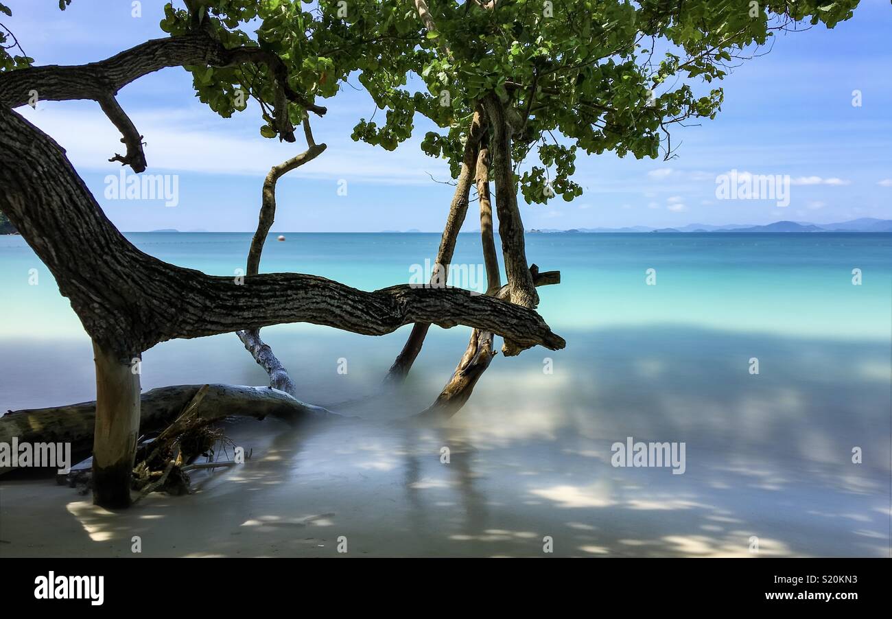 Smooth water effect on a beach in Thailand Stock Photo - Alamy