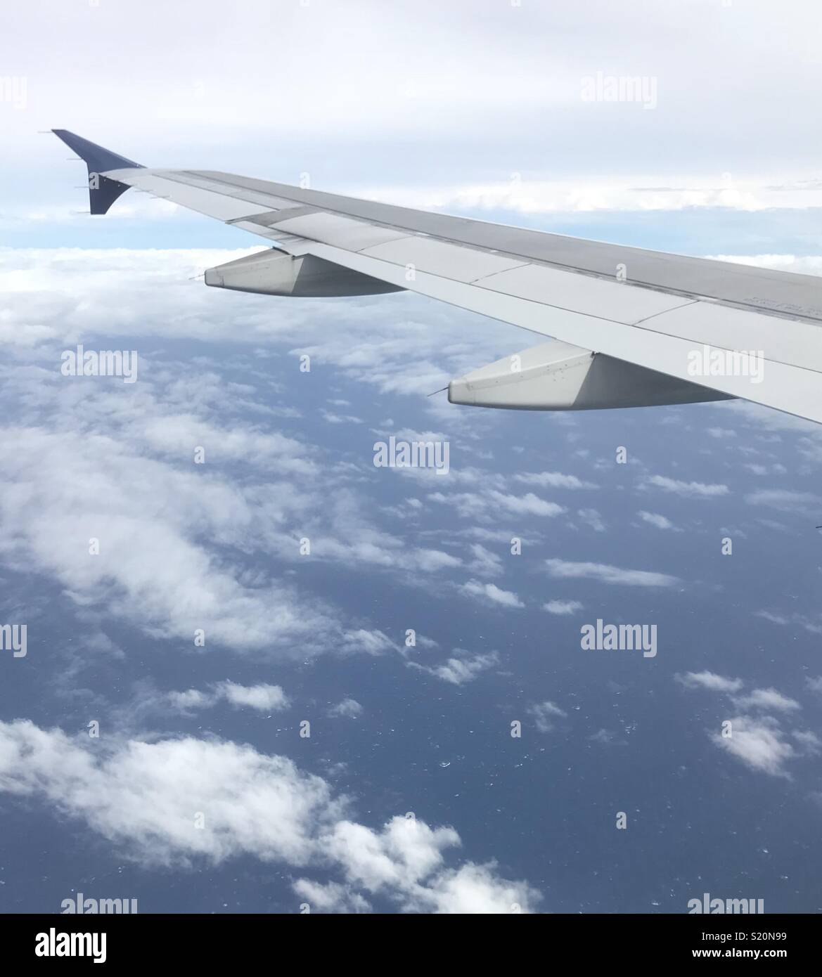 Airplane Wing in the Sky Stock Photo - Alamy