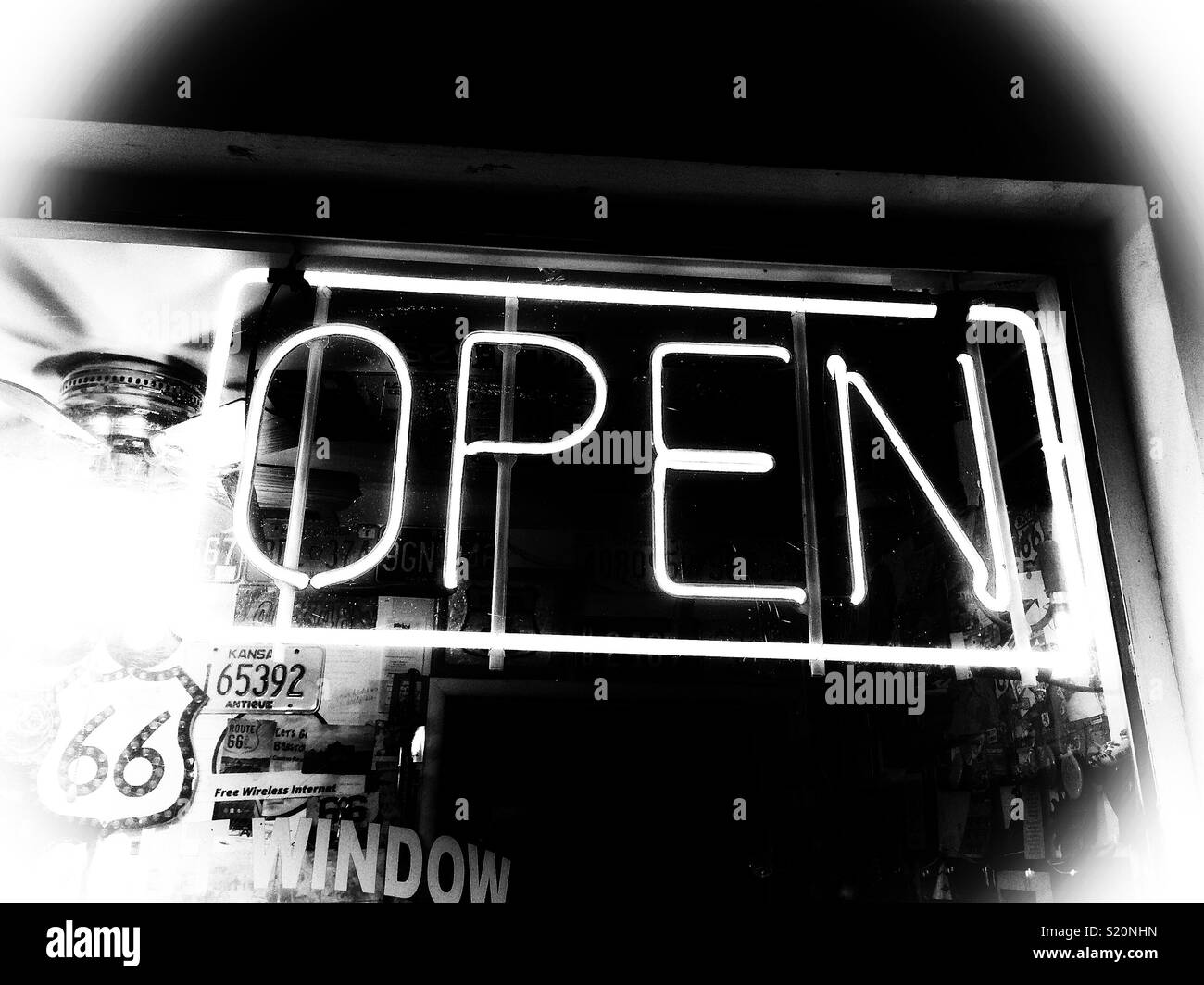 Open neon sign Stock Photo - Alamy