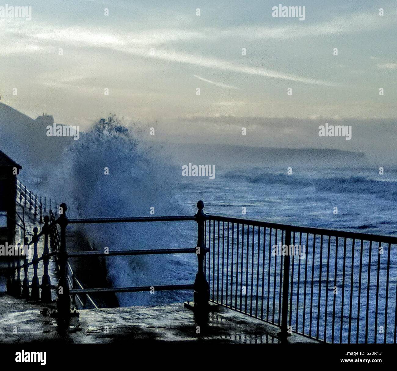 High tide and big waves Stock Photo - Alamy