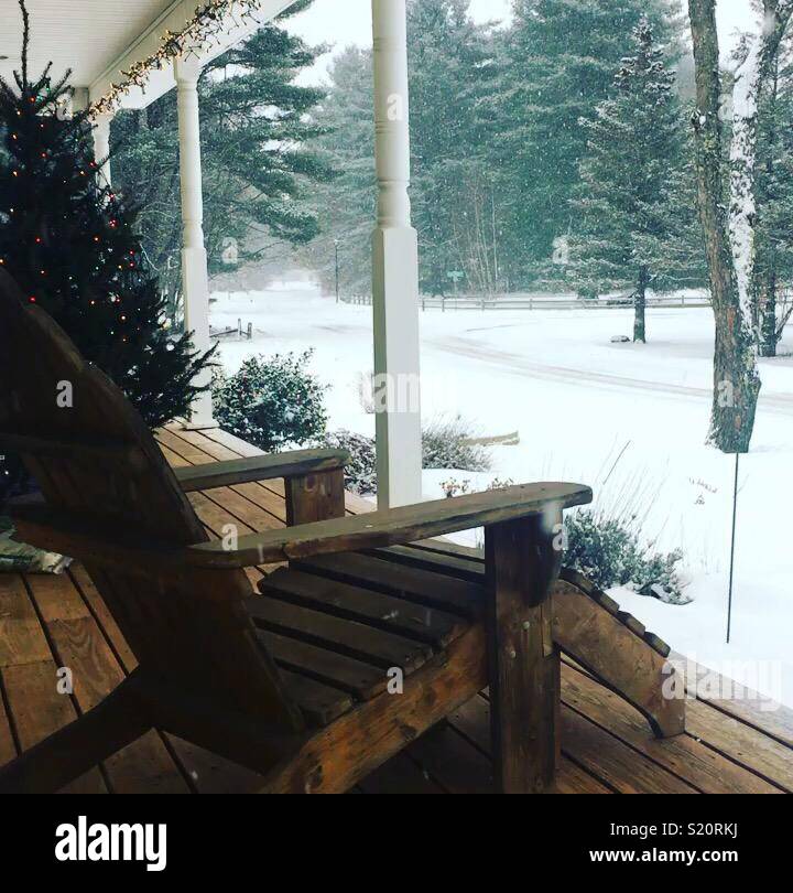 Adirondack chair in snow hi-res stock photography and images - Alamy