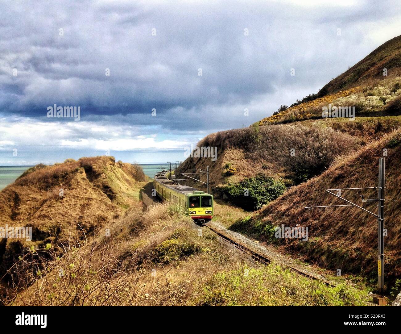 Train between the rocks Stock Photo - Alamy