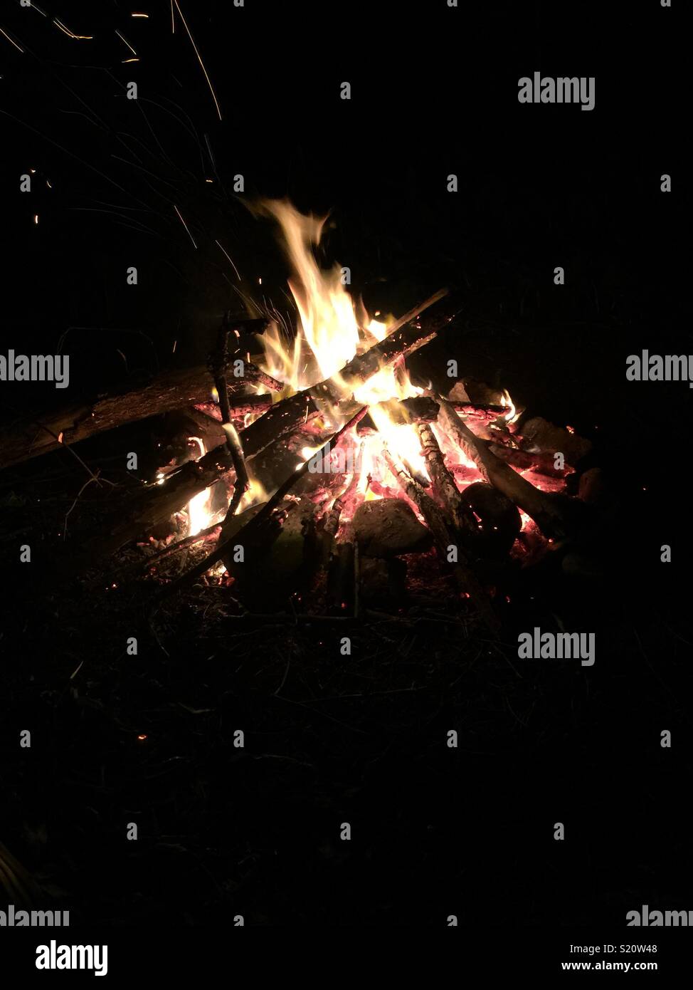 Fire at night Stock Photo - Alamy