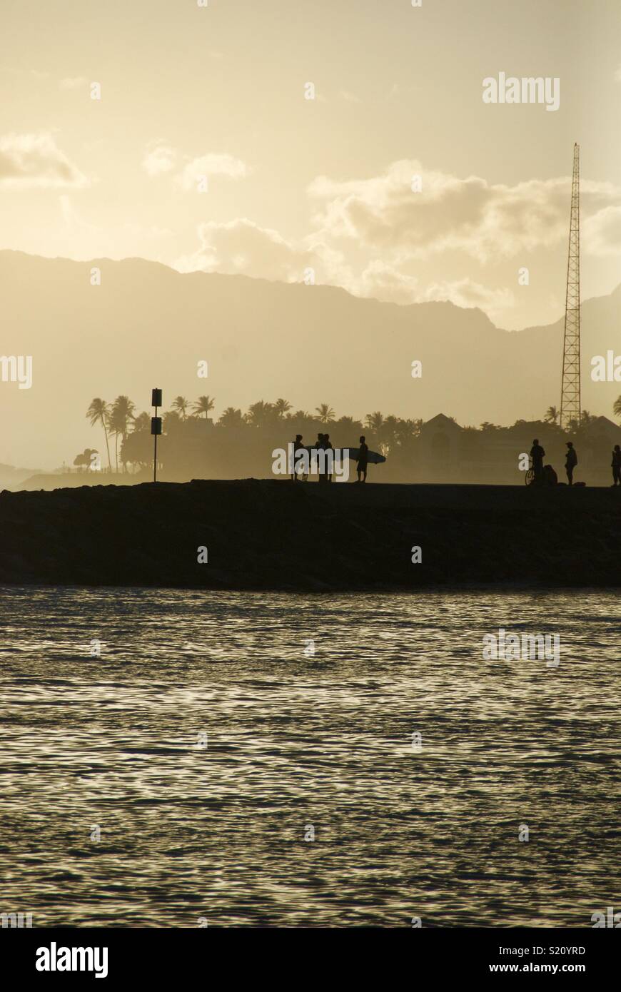 Surfboard at sunset hi-res stock photography and images - Alamy