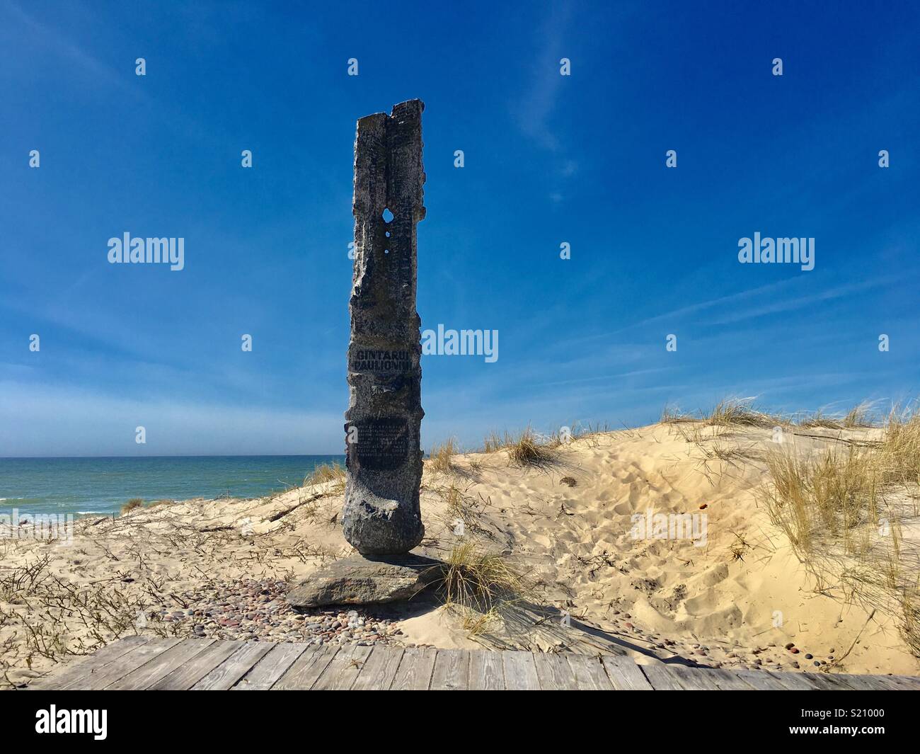 Monument on a Lithuanian Beach Stock Photo - Alamy