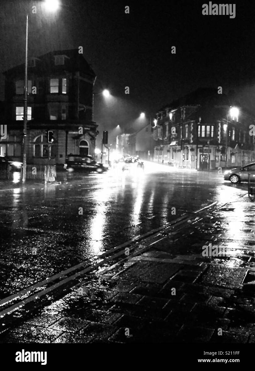 Cardiff street Black and White Stock Photos & Images - Alamy