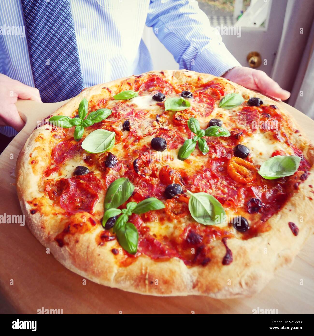 Homemade pizza for dinner Stock Photo - Alamy