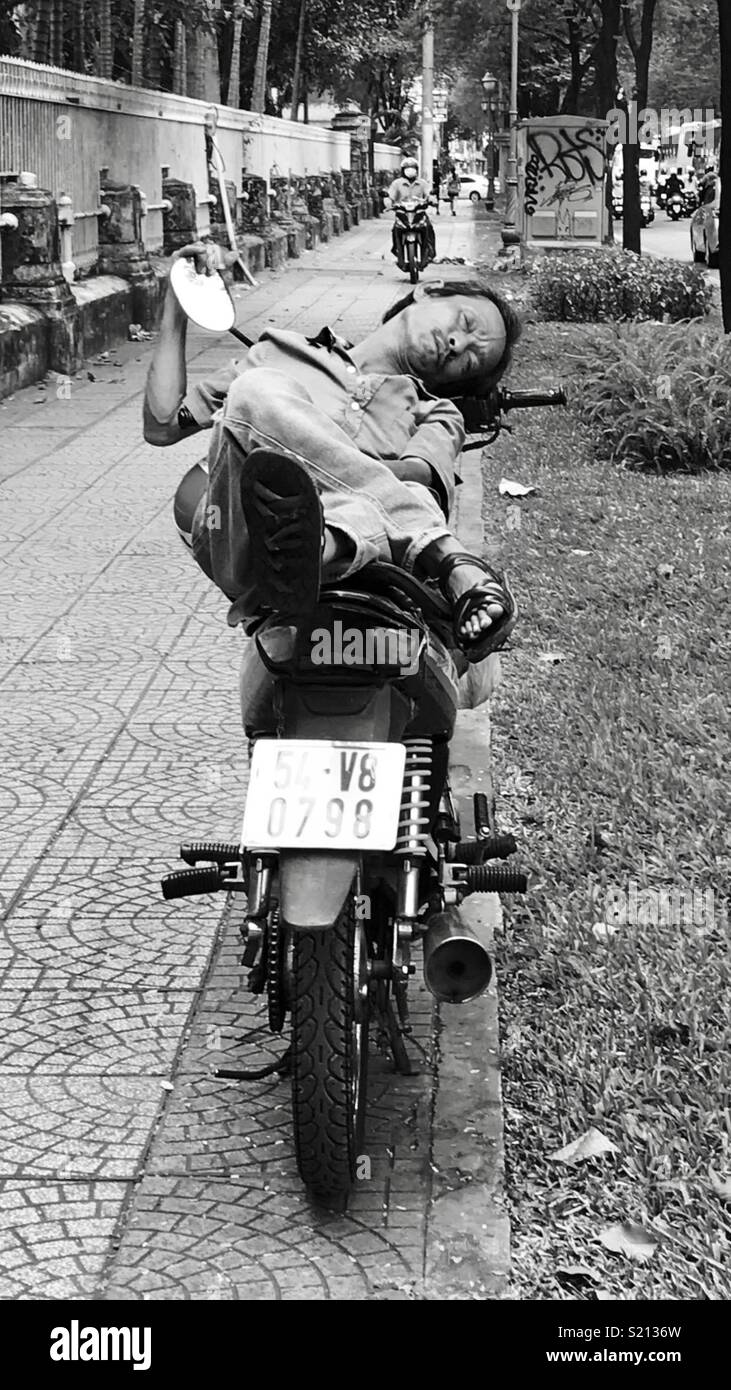 Biker sleeping hi-res stock photography and images - Alamy