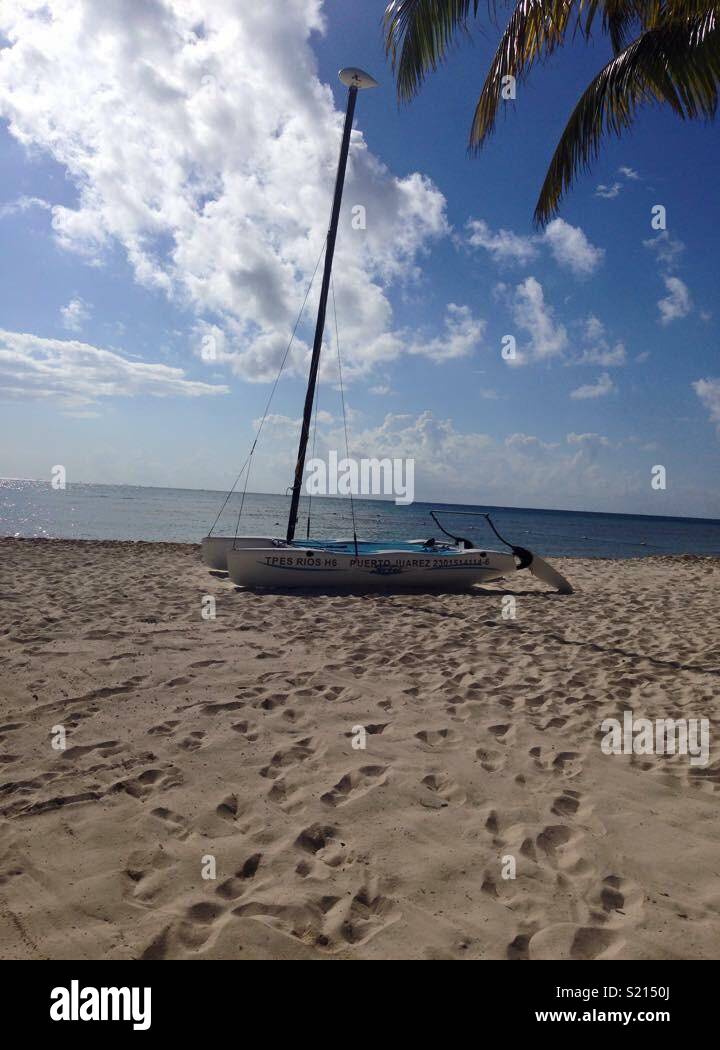 Catamaran on beach Stock Photo - Alamy