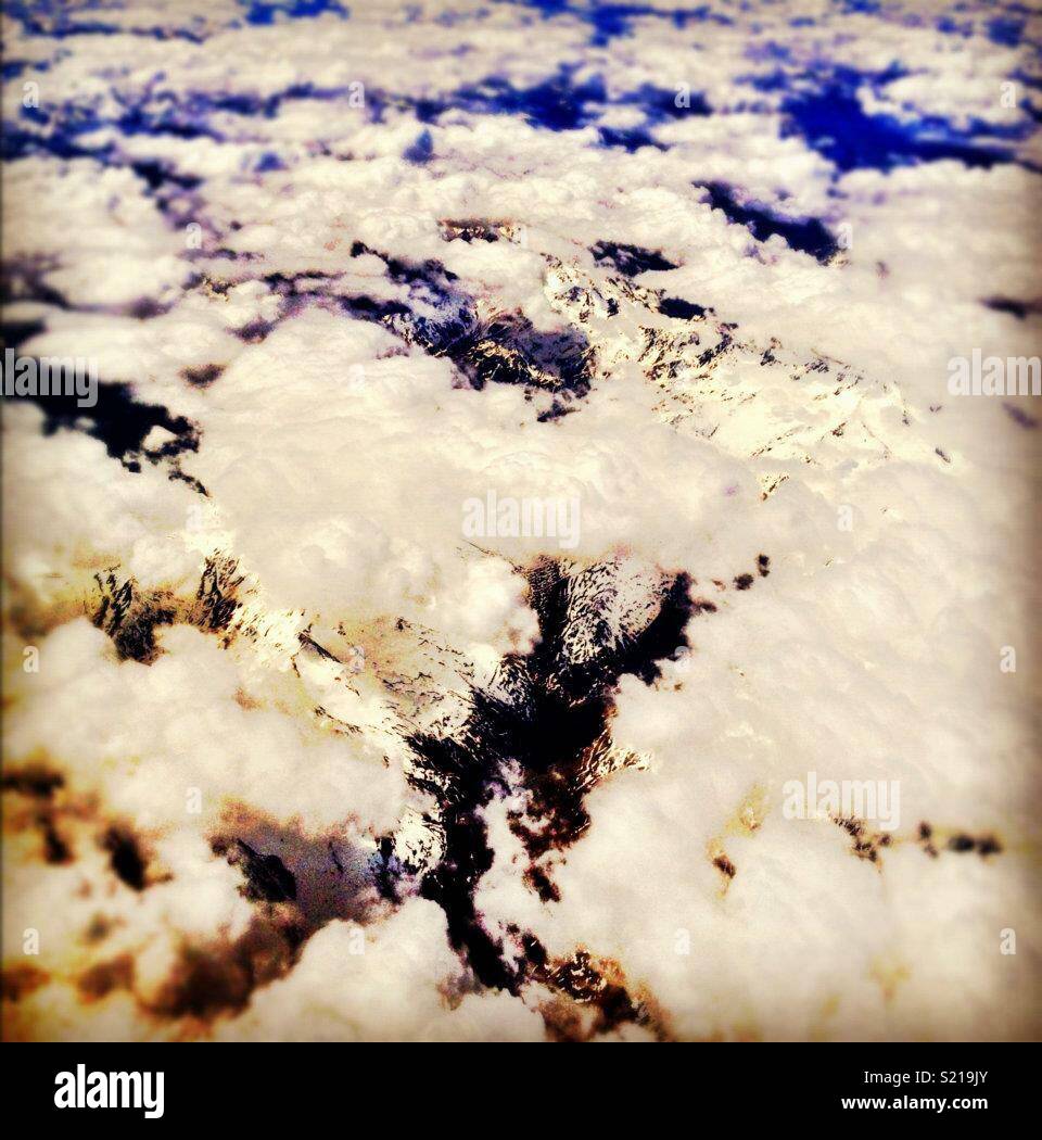 Swiss Alps from an Airplane Window Stock Photo - Alamy