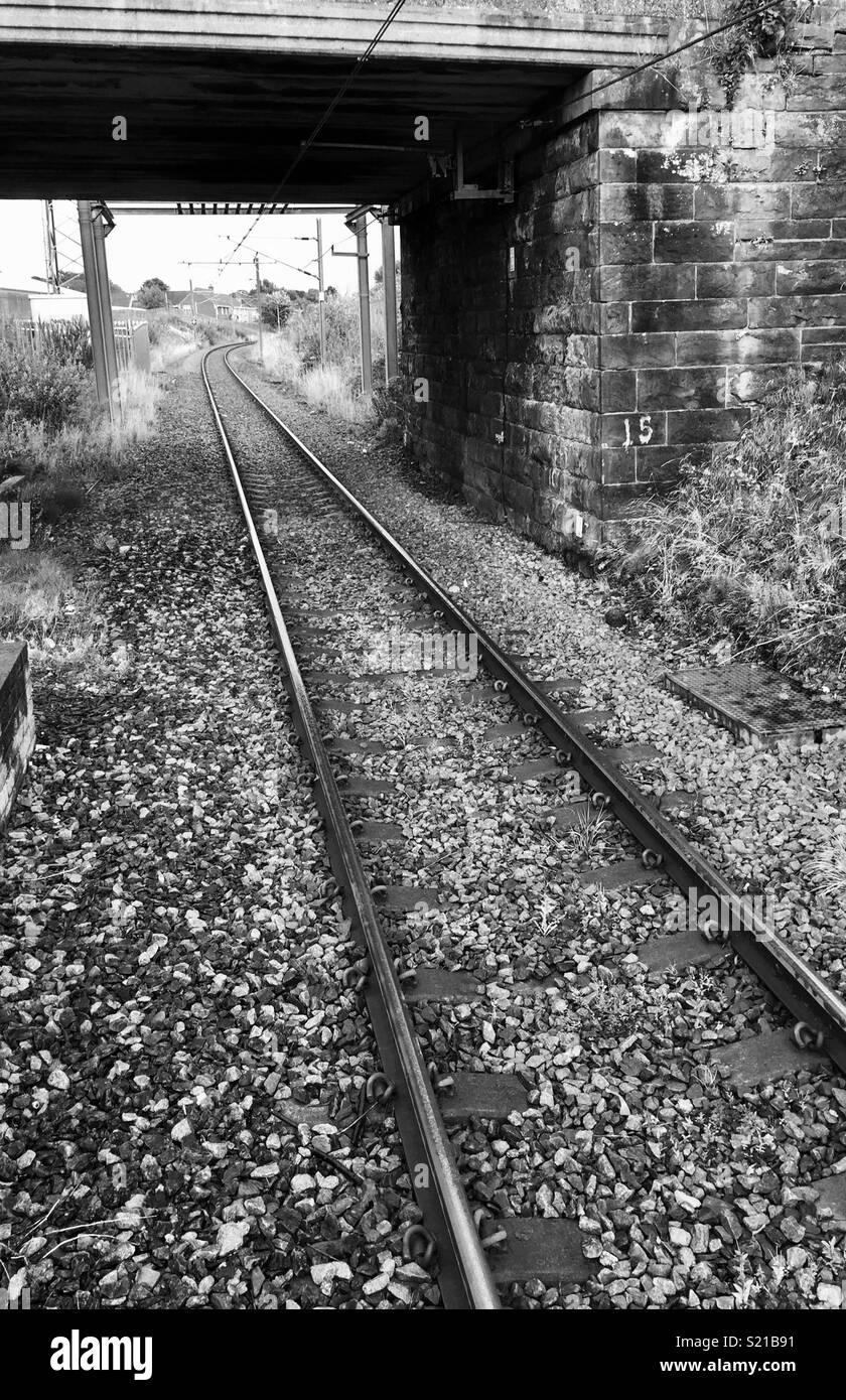 Bridge train track Black and White Stock Photos & Images - Alamy