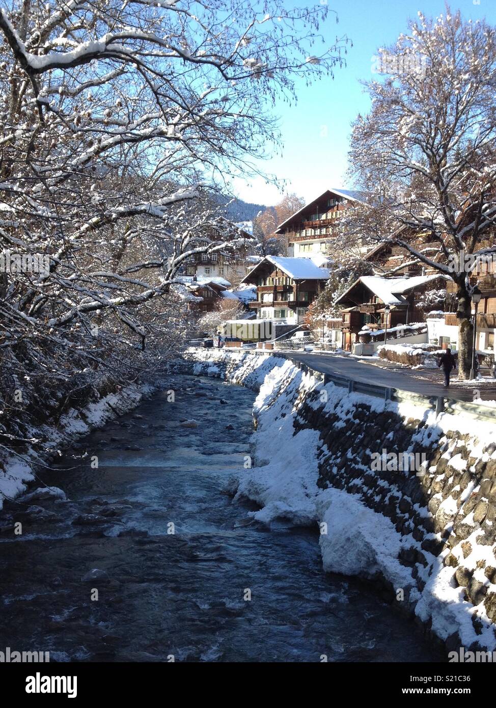 Swiss snow scene hi-res stock photography and images - Alamy
