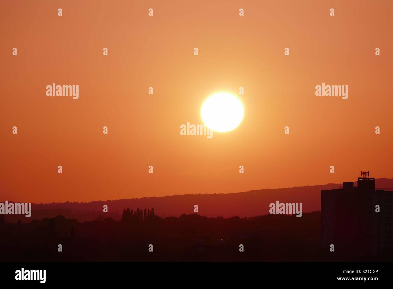 Manchester Sun Set Stock Photo - Alamy