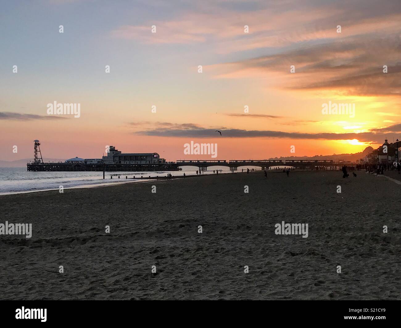 Bournemouth pier sunset hi-res stock photography and images - Alamy