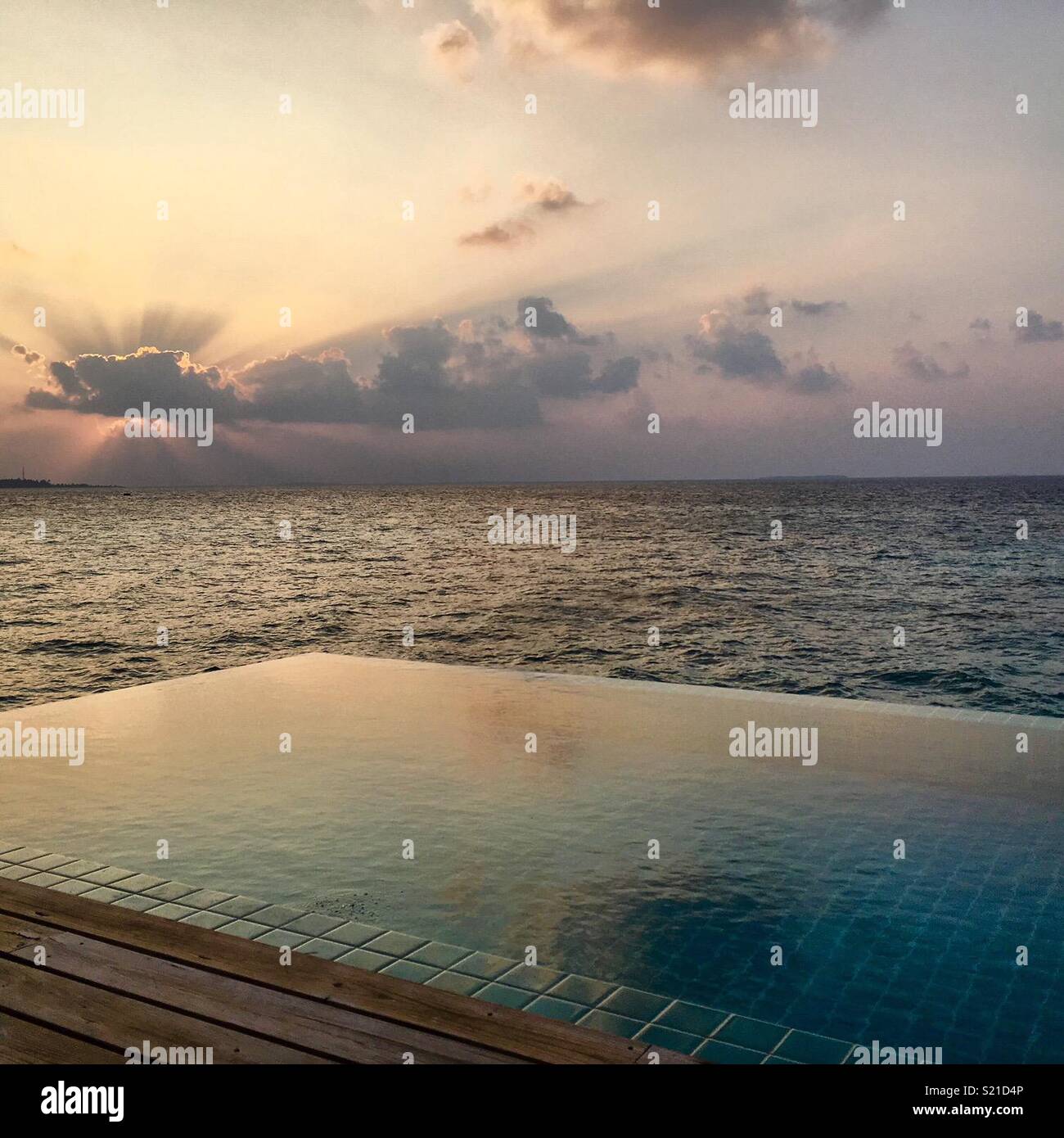 Ocean view from ocean villa in the Maldives Stock Photo - Alamy