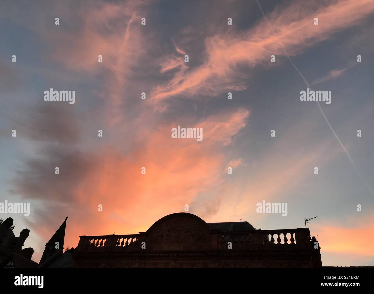 Winter sunset sky over Chester, England Stock Photo - Alamy