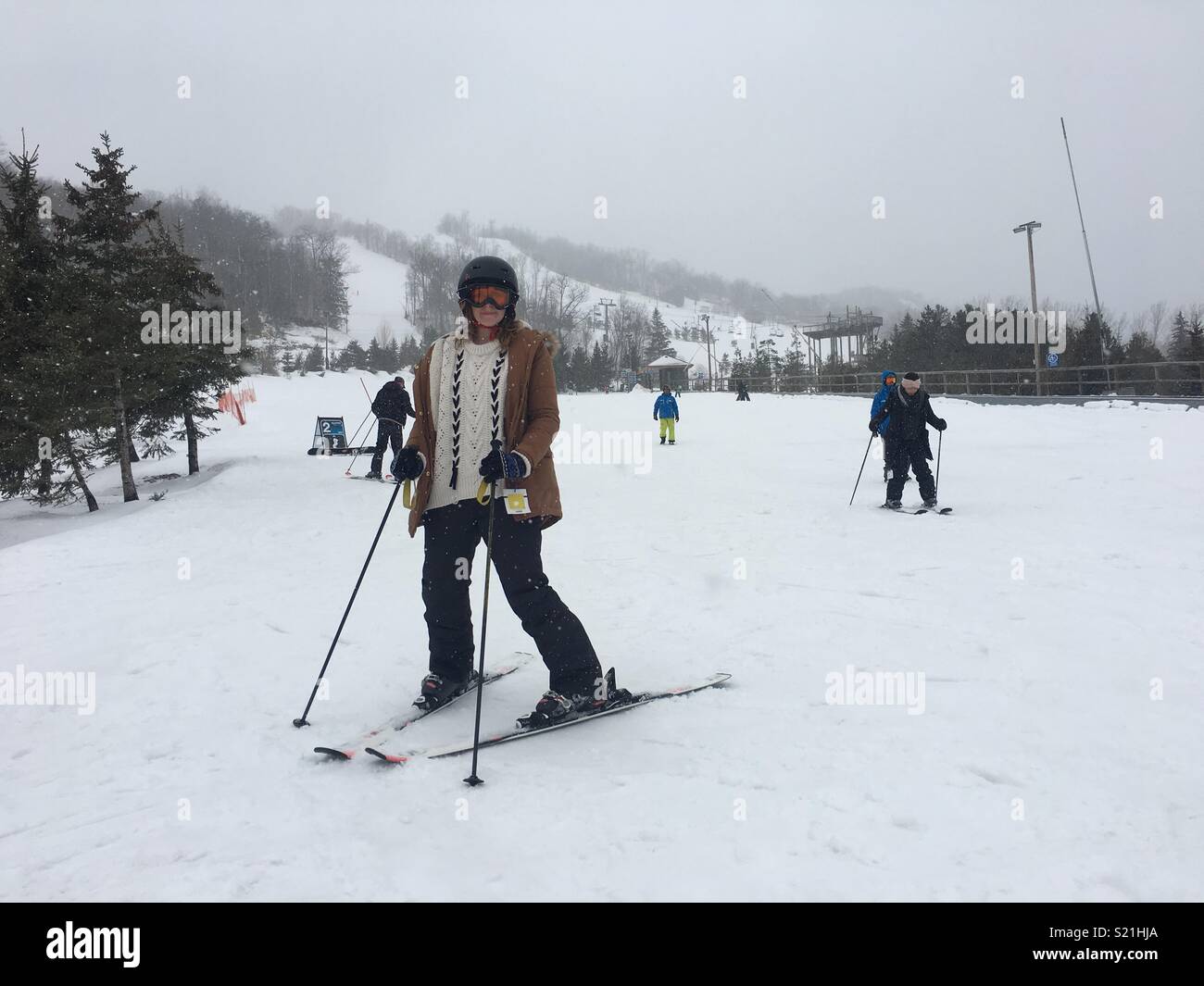 Learning to ski Stock Photo - Alamy