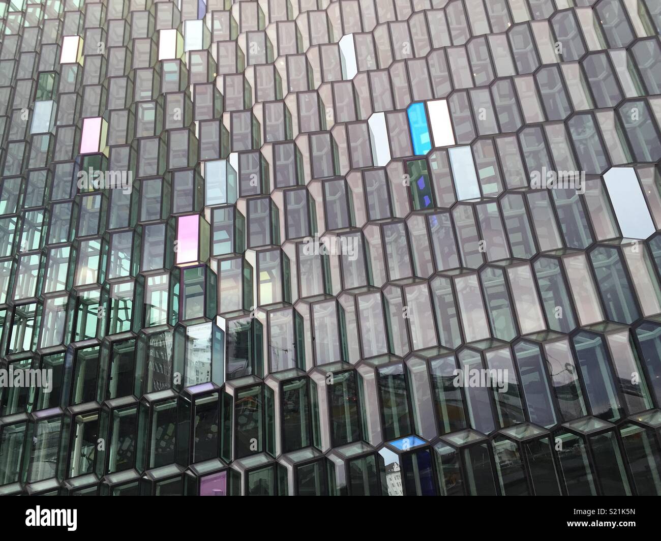 Glass windows of the Harpa Concert Hall, Reykjavík, Iceland Stock Photo ...