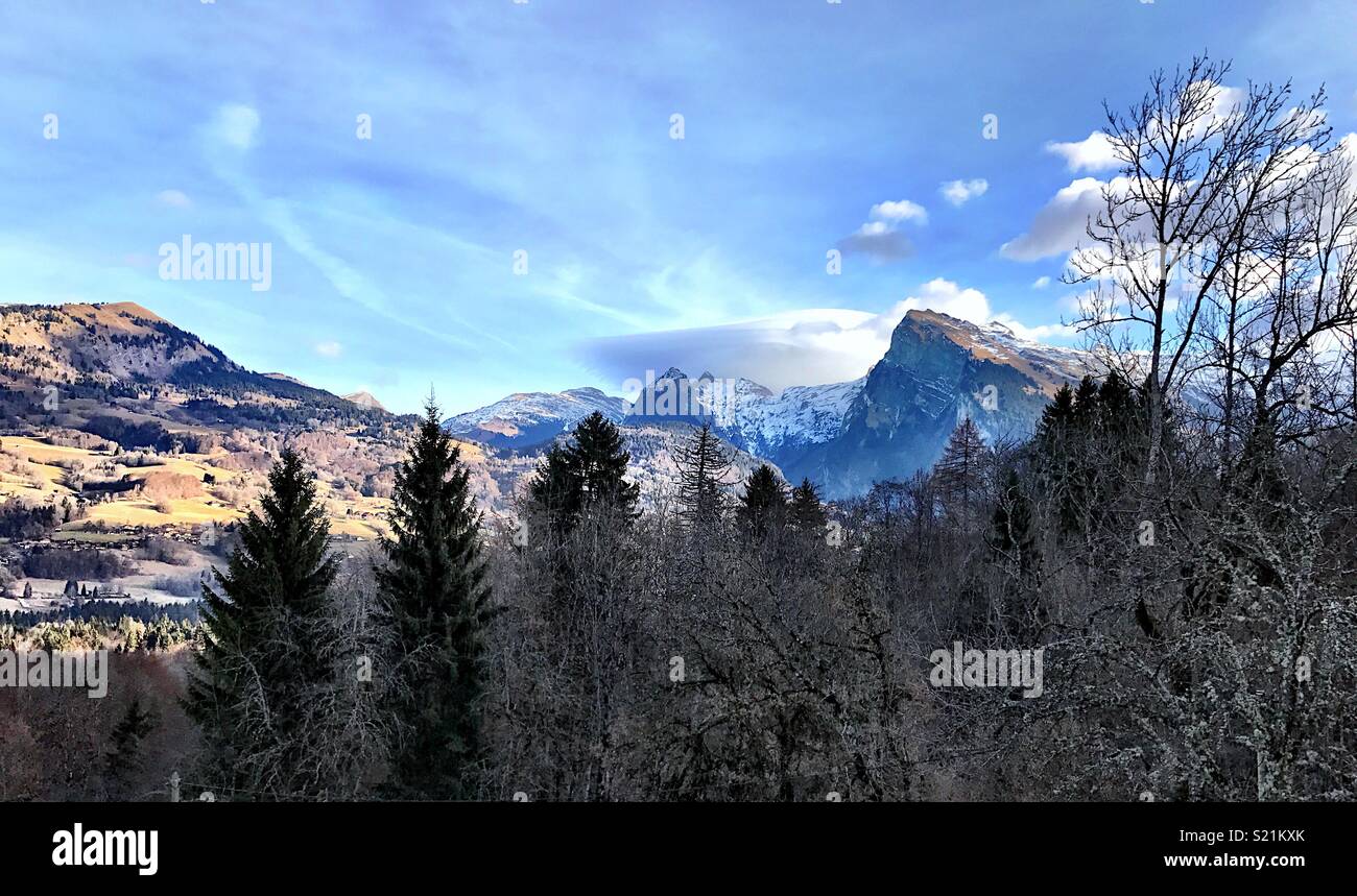 French Alps Mountain Range in Spring Stock Photo - Alamy