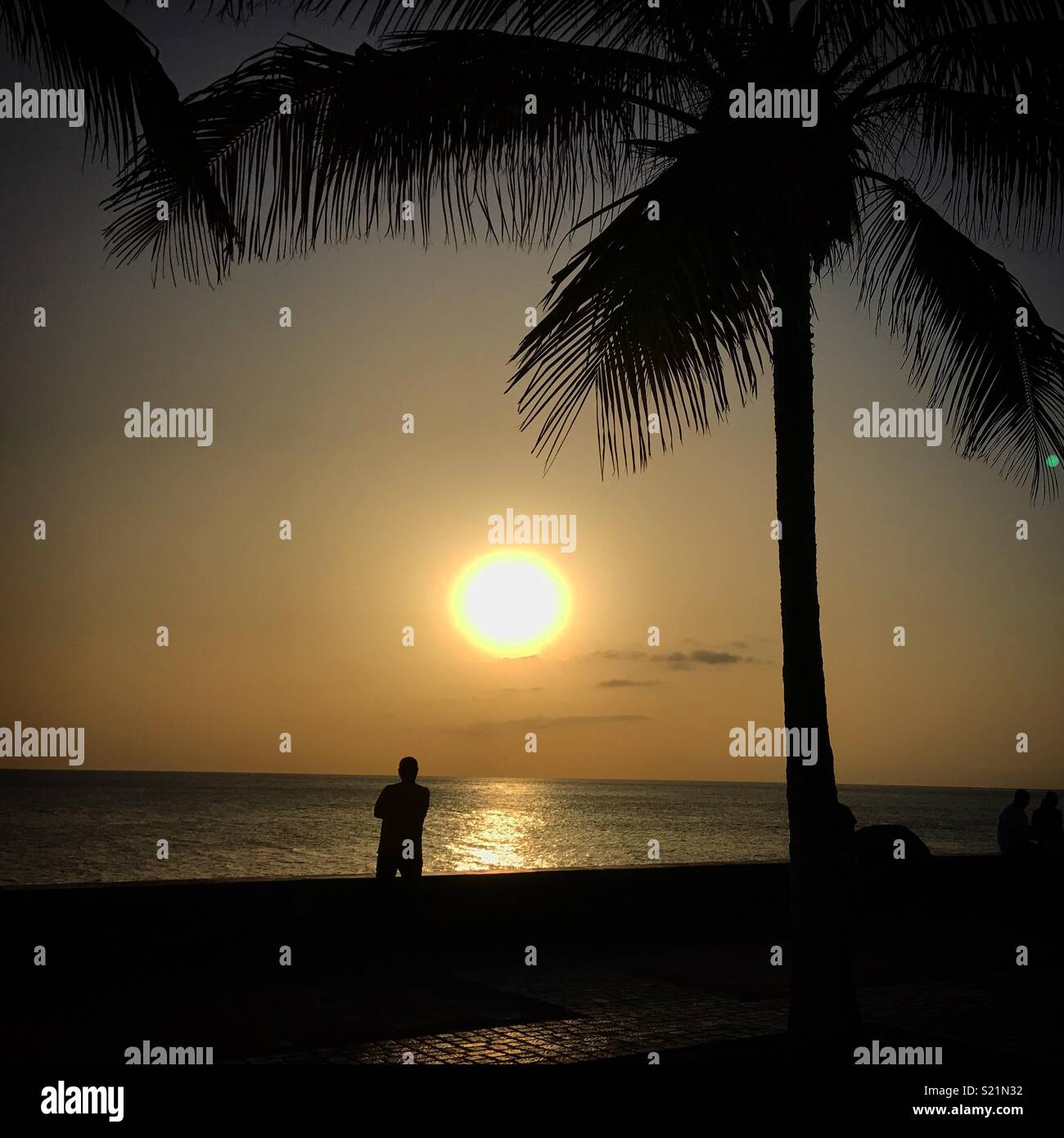 Silhouette man looking out sea hi-res stock photography and images - Alamy