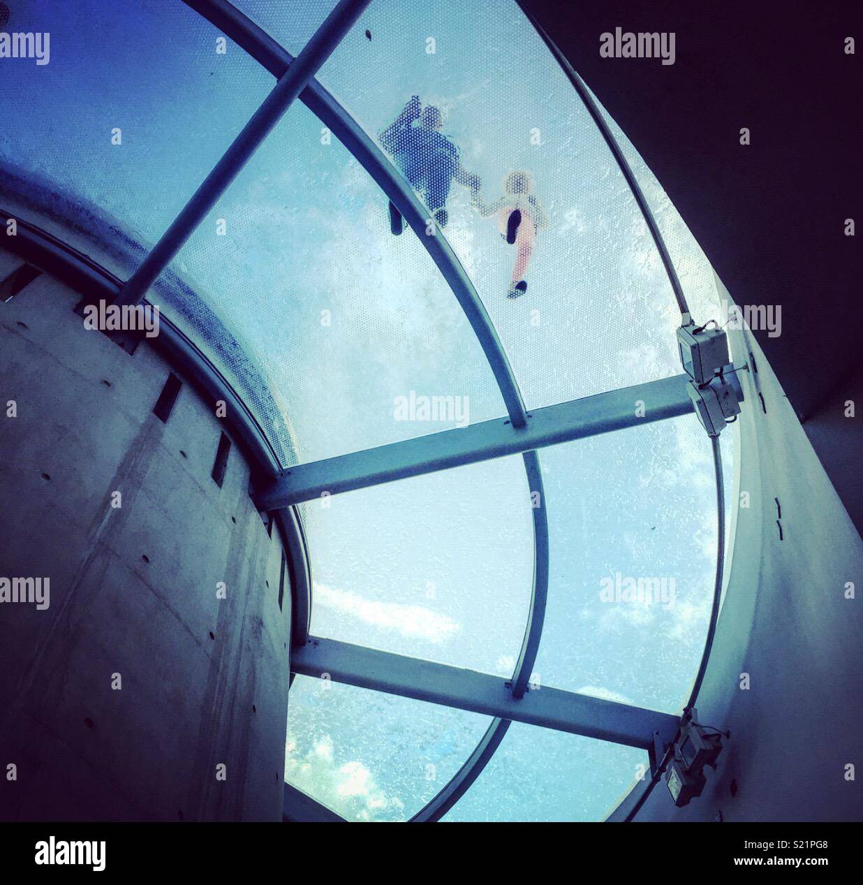 Walking on glass floor hi-res stock photography and images - Alamy
