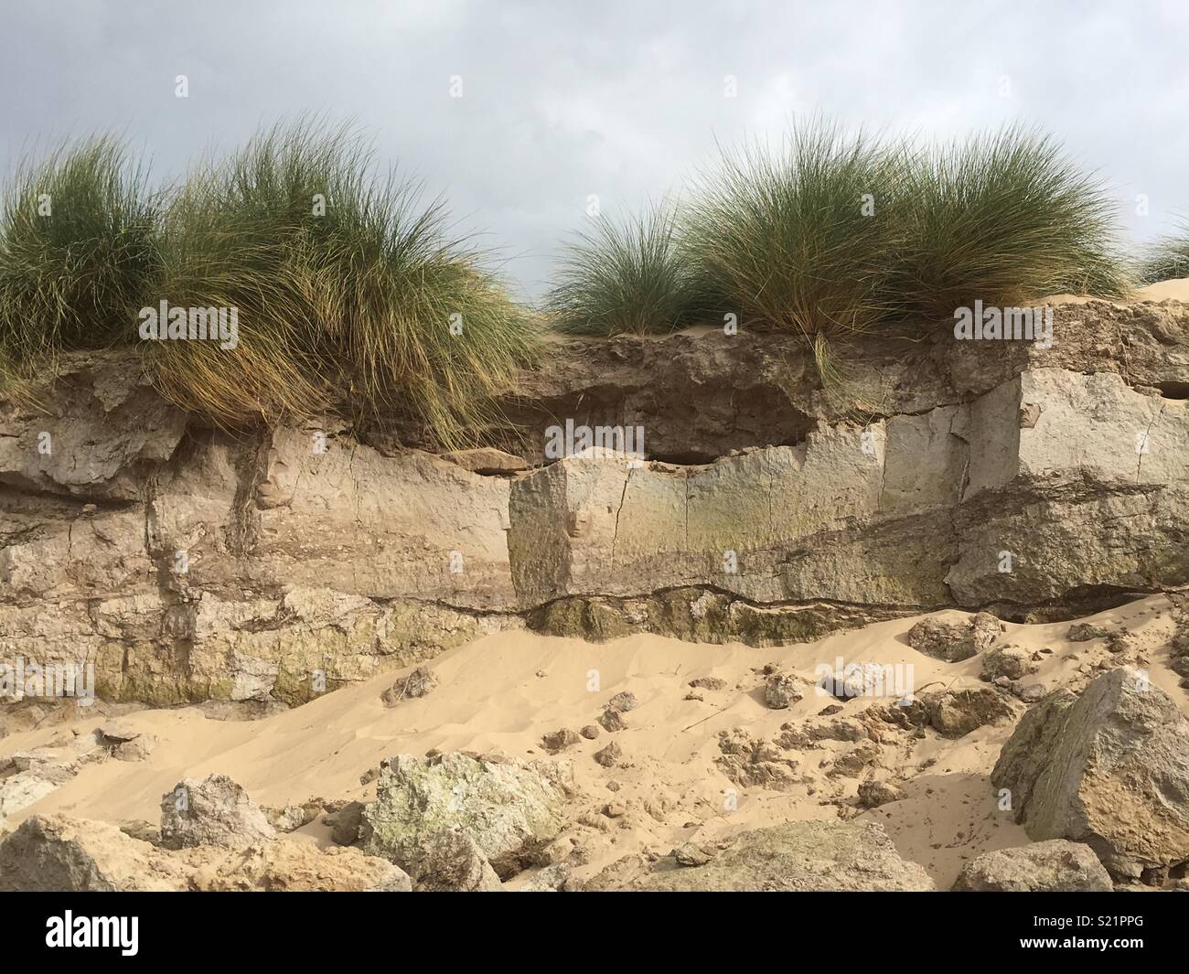 Erosion of sand dunes at Formby point Stock Photo - Alamy