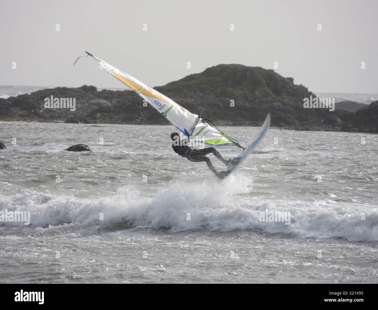 Wave windsurfing Rhosneigr Stock Photo - Alamy