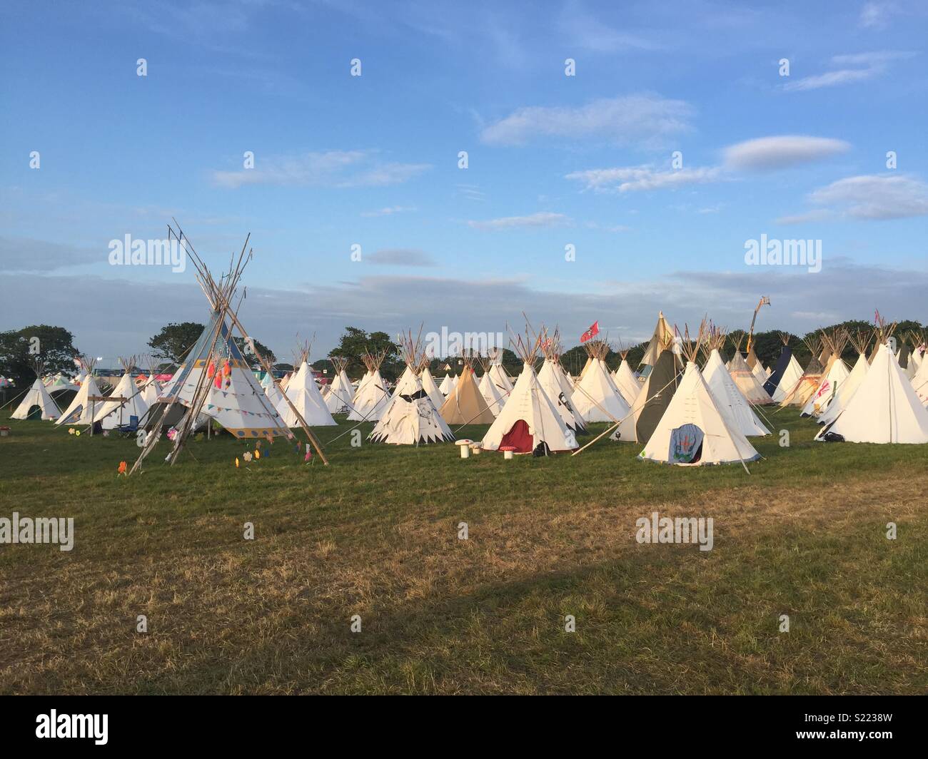 Teepee field, Isle of Wight Festival Stock Photo - Alamy