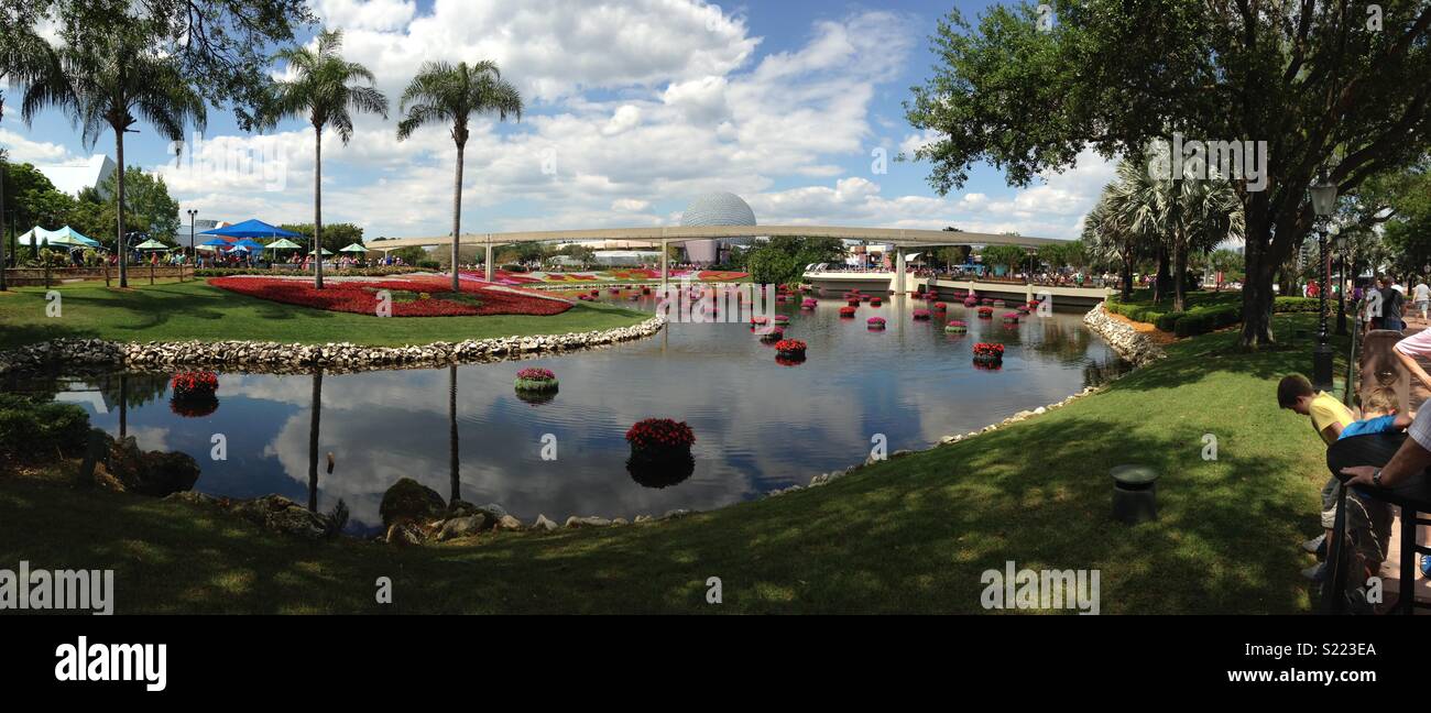 Epcot flower festival panorama Stock Photo - Alamy