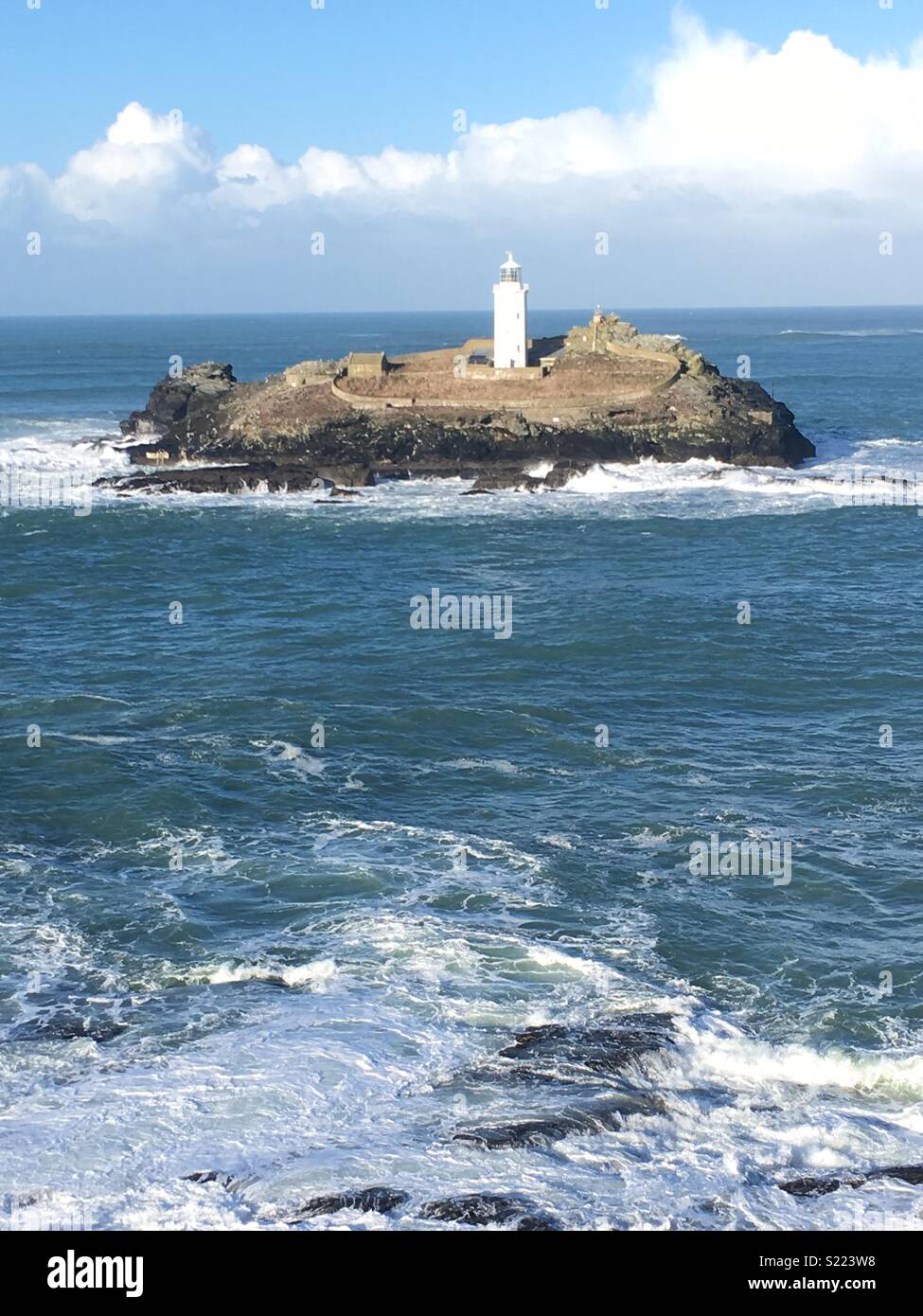 Godrevy Lighthouse. Beautiful February in Cornwall 2018 Stock Photo - Alamy