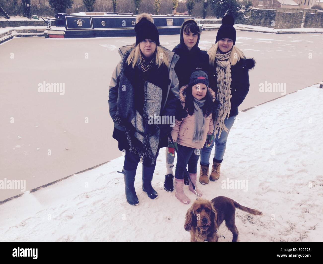 Very cold family portrait Stock Photo - Alamy