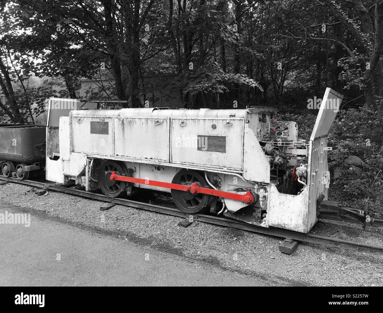 Loco used to carry miners underground Stock Photo - Alamy