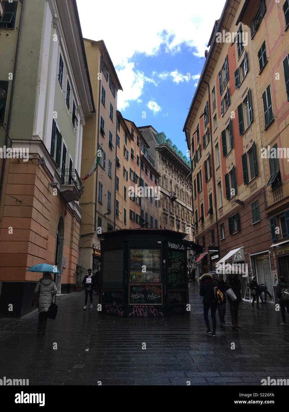 Italy Genoa street scene Stock Photo - Alamy