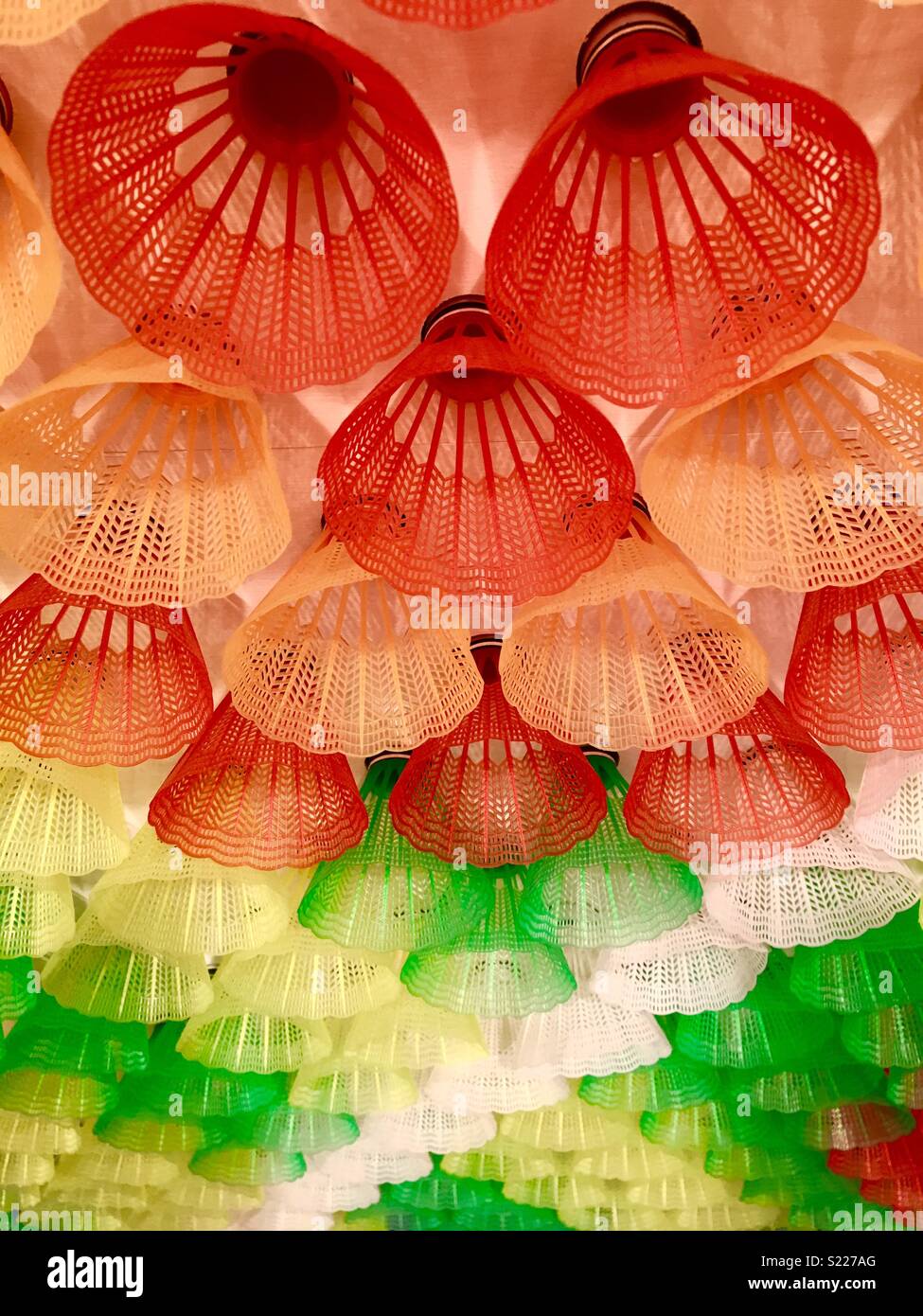 Shuttlecocks as an art installation Stock Photo - Alamy