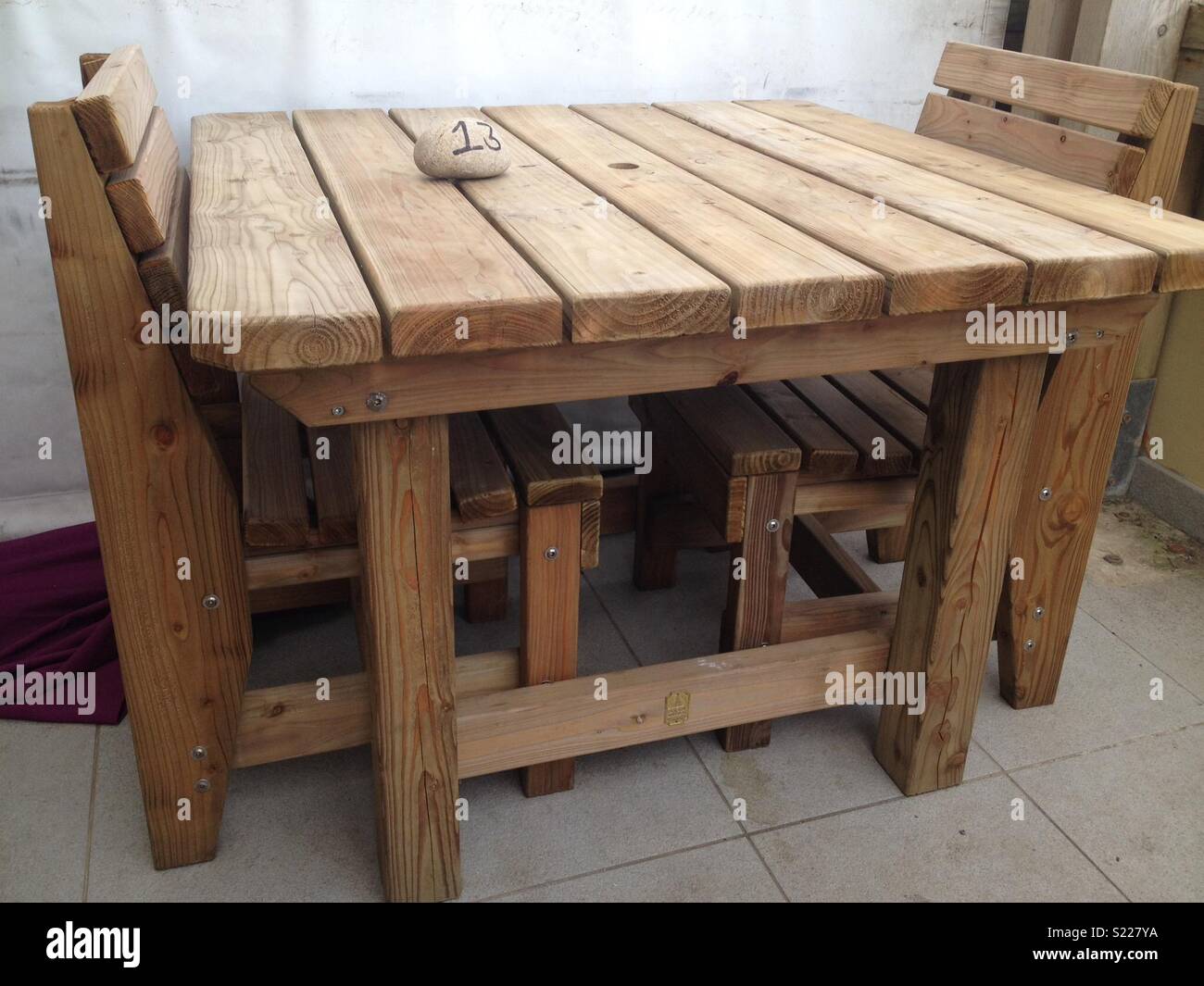 Solid wood table Stock Photo - Alamy