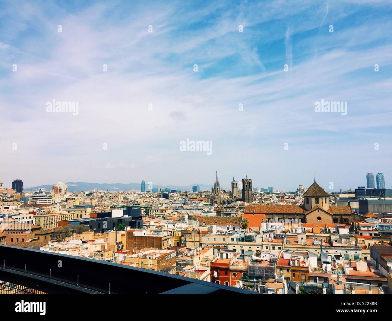 Barcelona rooftop hi-res stock photography and images - Alamy