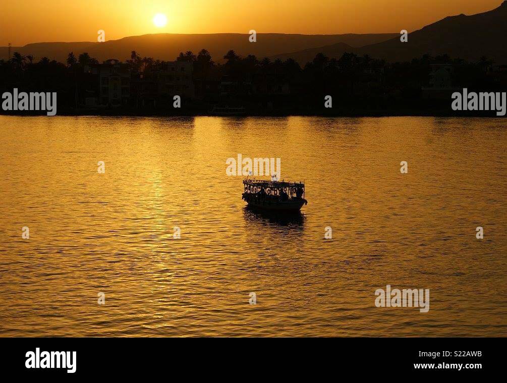 Barge on the Nile River Stock Photo - Alamy