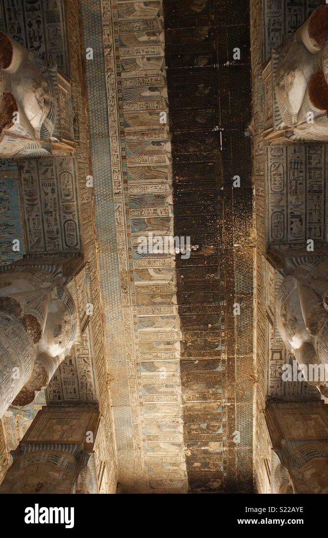 Egyptian Temple - Showing the restoration process Stock Photo - Alamy
