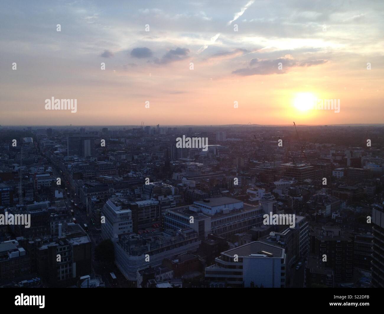 Sunset from a hotel bar in London Stock Photo - Alamy