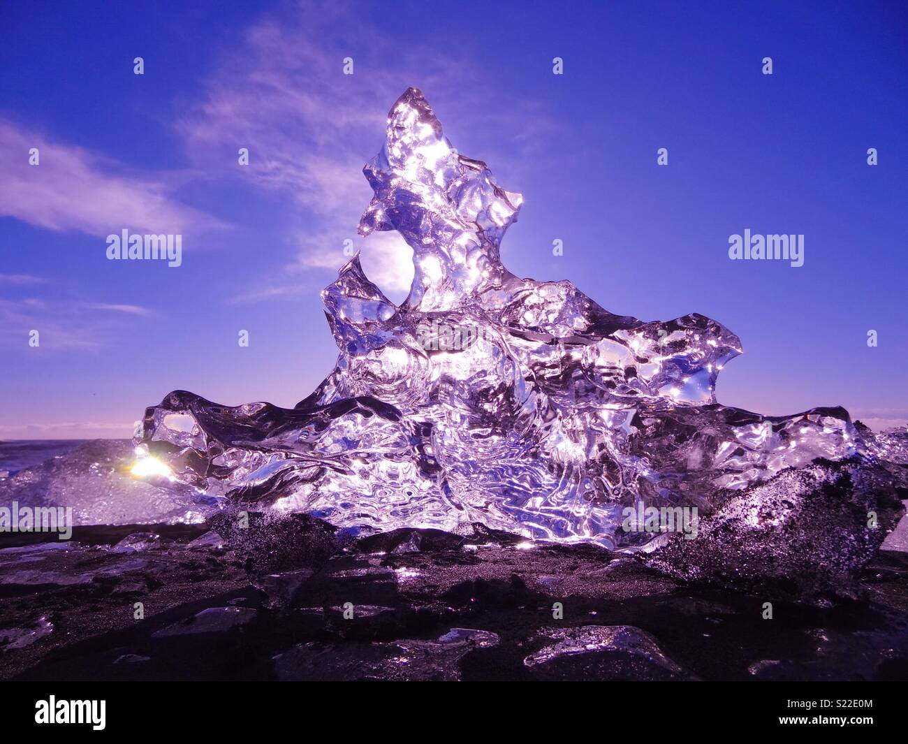 Ice on the beach Stock Photo - Alamy