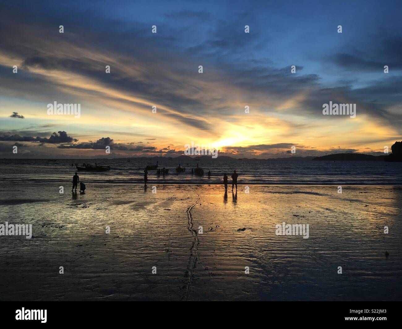 Railay beach, Krabi, Thailand sunset Stock Photo - Alamy