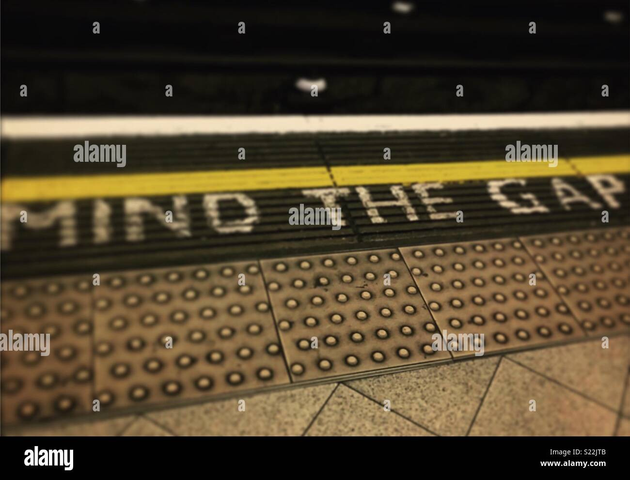 Mind the gap and stand well back Stock Photo - Alamy