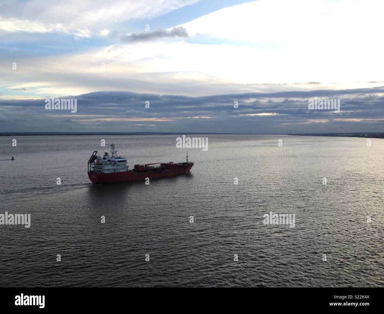 Cargo boat North Sea Stock Photo - Alamy