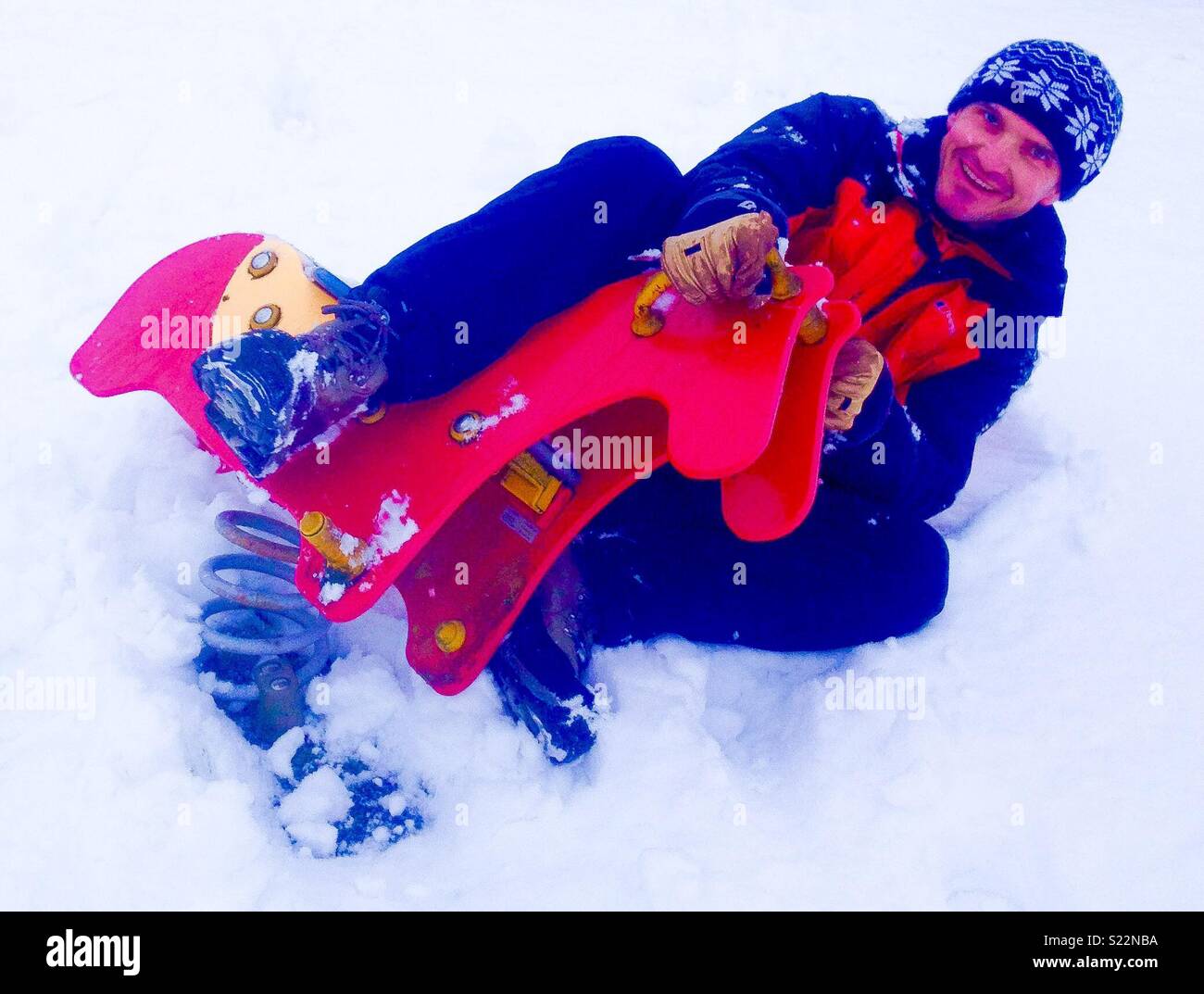 Playing in Snow Stock Photo - Alamy